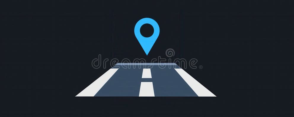 Minimalistic Blue Map Icon on Dark Background Indicating Location Stock ...
