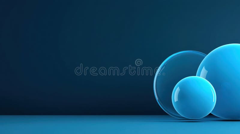 Minimalistic Blue Spheres on a Solid Gradient Background Reflecting ...