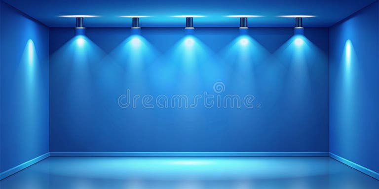 Minimalistic Blue Studio Room with Limbo Light for Product Display ...