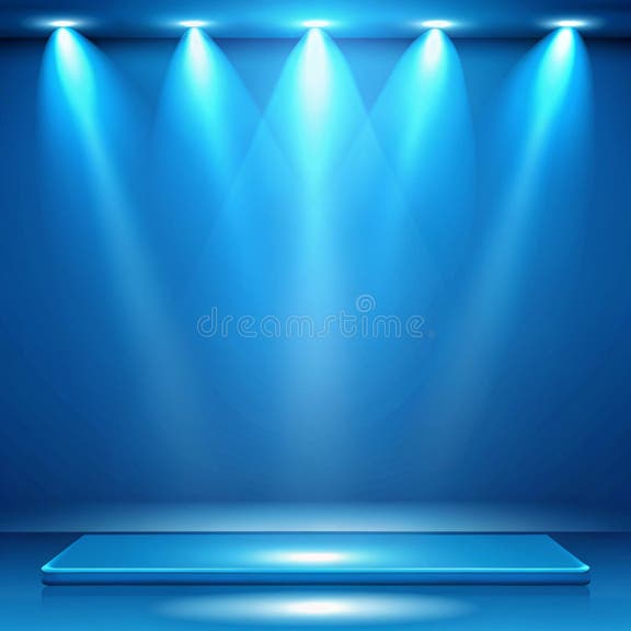 Minimalistic Blue Studio Room with Limbo Light for Product Display ...