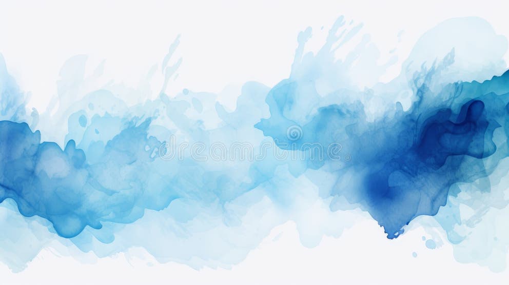 Minimalistic Blue Watercolor Splash Effect Template AI Generated Stock ...