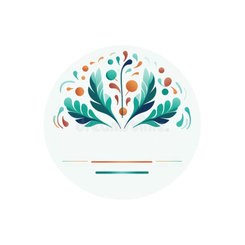 Elegant Botanical Logo with Leaves Stock Illustration - Illustration of ...