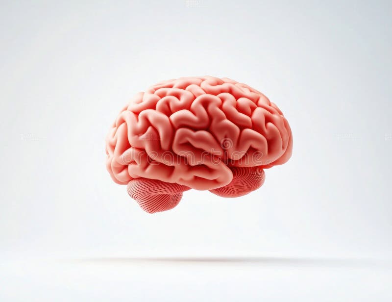 Minimalistic Brain Model on White Background Stock Illustration ...