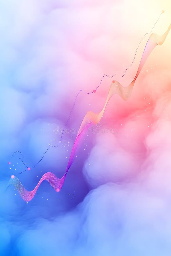 Minimalistic Business Trendline Graph in Soft Colors Stock Illustration ...