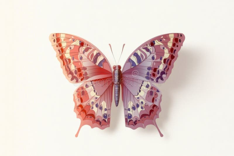 Minimalistic Butterfly Design with Pastel Colors for Nature Art Stock ...