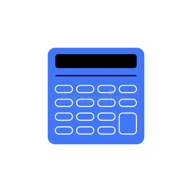 Minimalistic Calculator Icon with Blue and Black Colors, Representing ...