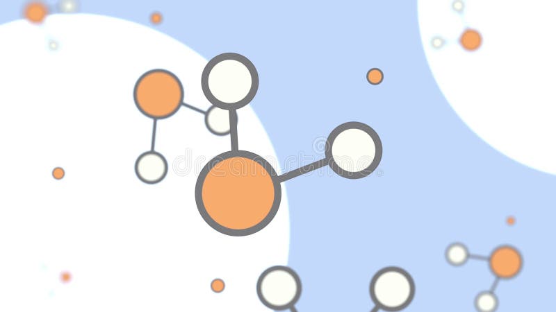 Orange and White Cartoon Molecule Models. Loopable Animation Stock ...