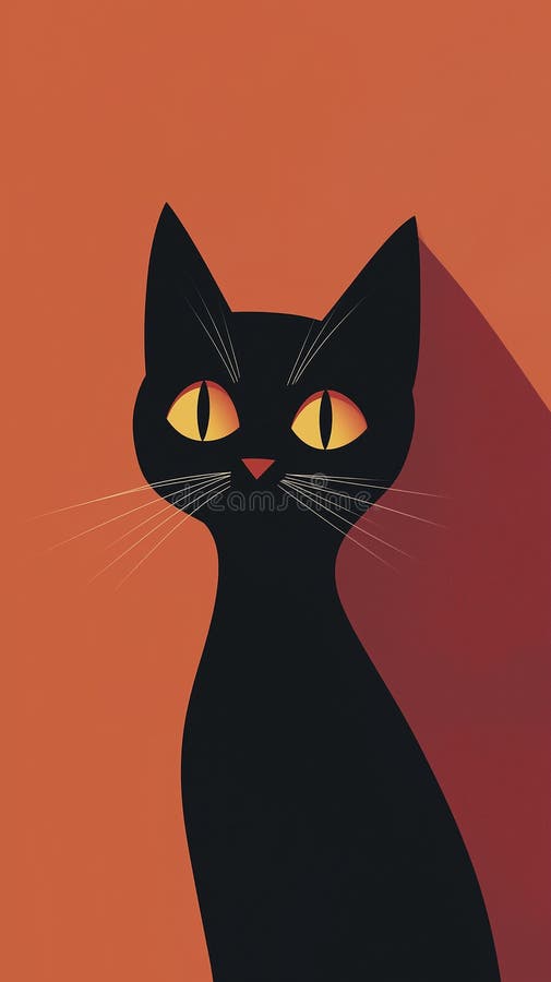 Minimalistic Cat Illustration Stock Illustration - Illustration of ...