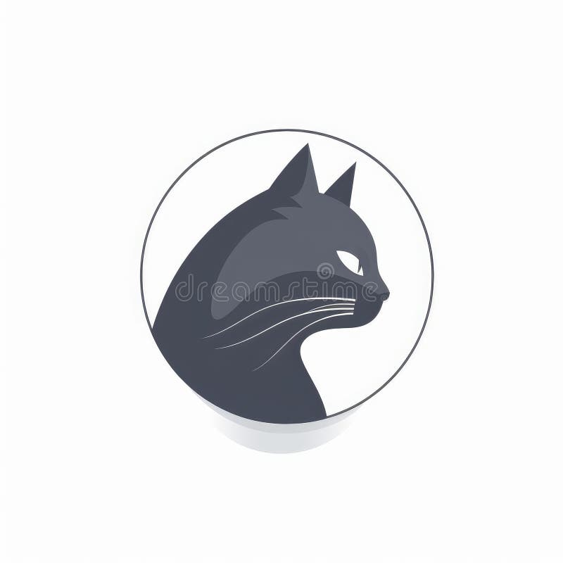 Minimalistic Cat Logo in 2d Vector Icon Style Stock Illustration ...