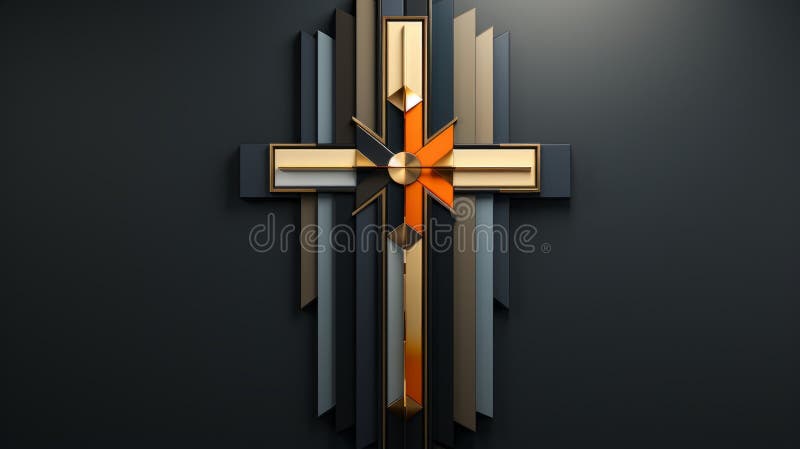 Minimalistic Modernist Cross Design Ai Generated Stock Photo - Image of ...