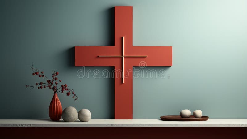 Minimalistic Catholic Cross Design Ai Generated Stock Image - Image of ...