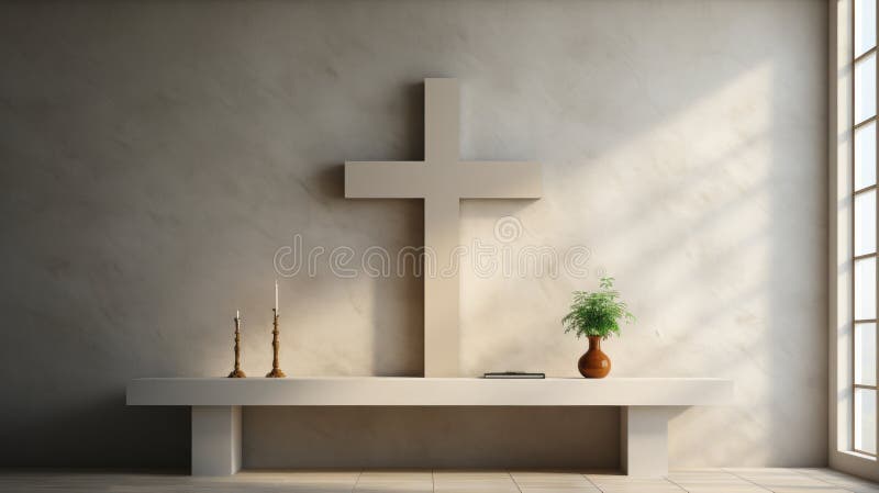 Minimalistic Catholic Cross Design Ai Generated Stock Illustration ...