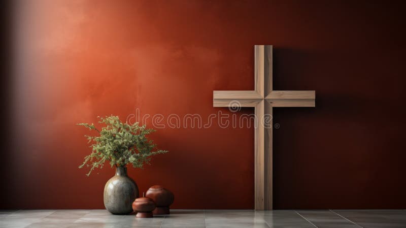 Minimalistic Catholic Cross Design Ai Generated Stock Photo - Image of ...