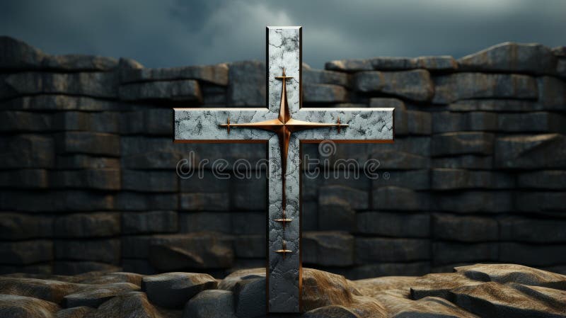 Minimalistic Catholic Cross Design Ai Generated Stock Illustration ...