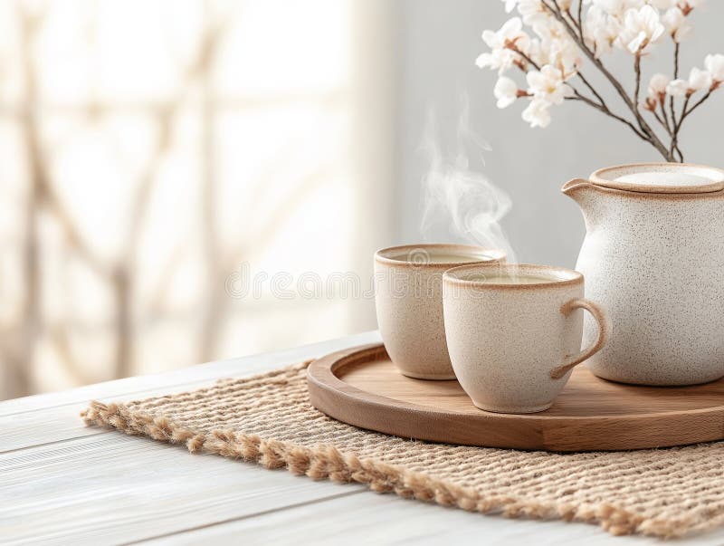 Minimalistic Ceramic Tea Set Stock Image - Image of wooden, daylight ...