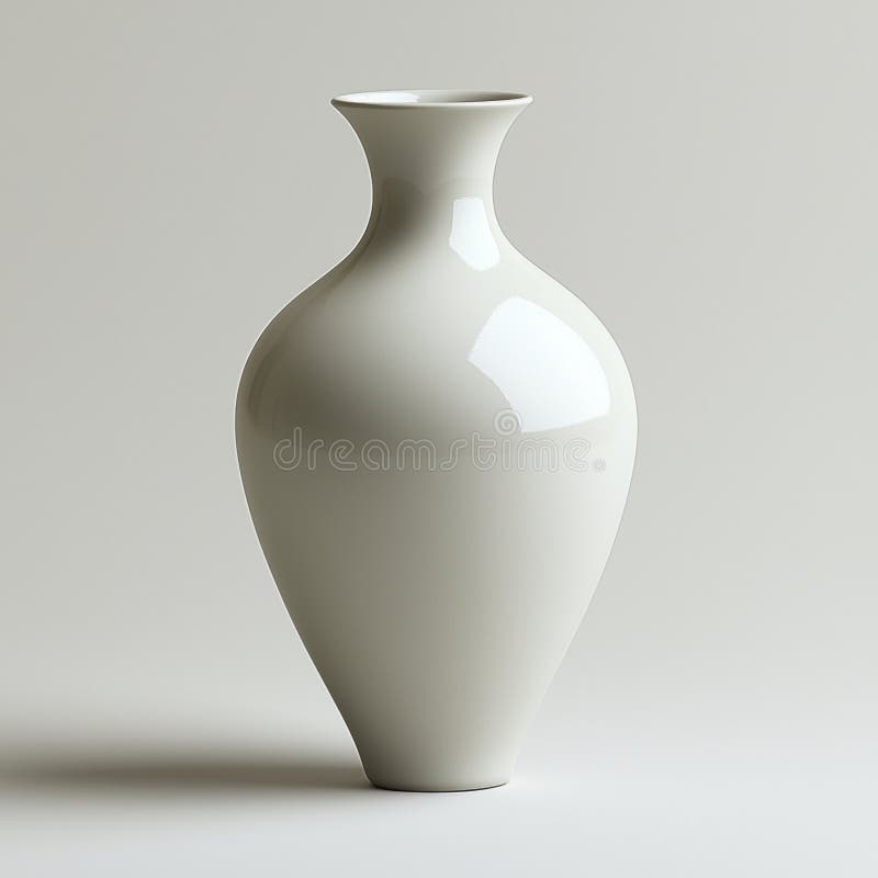 Minimalistic Ceramic Vase with Matte White Finish, Featuring Smooth and ...