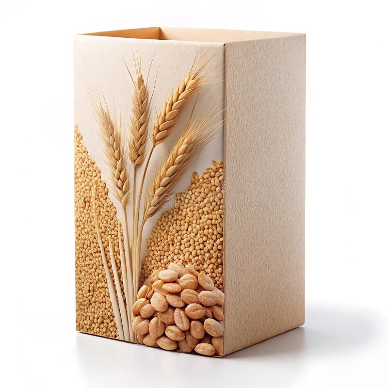 Minimalistic Cereal Box with Whole Grain Motifs and Natural Textures ...
