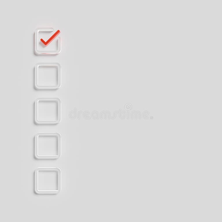 Minimalistic Checklist Features One Completed Task Marked with a Red ...
