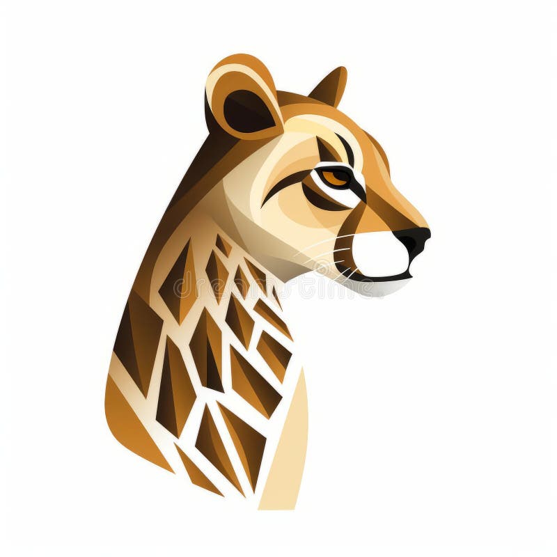 Minimalistic Cheetah Icon Pattern on White Background Design Stock ...