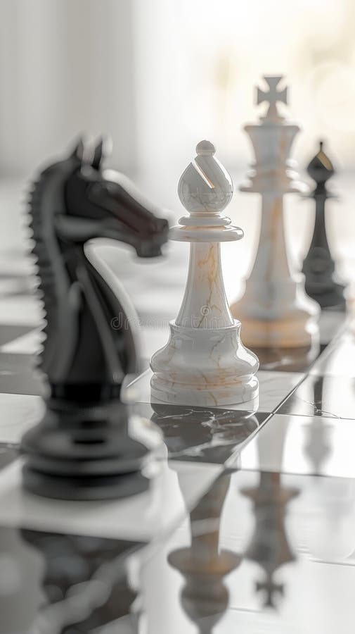 Minimalistic Chess Board, Pieces, Bright Clean Design, Isolated on ...