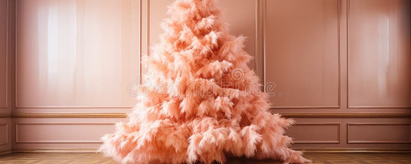 A Minimalistic Christmas Interior Featuring a Peach Fuzz Color Scheme ...