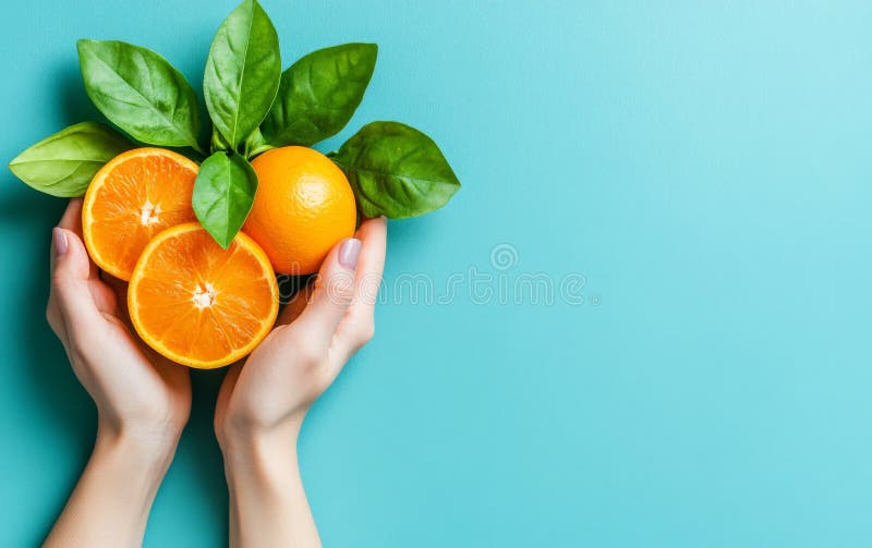 Minimalistic Citrus Composition Featuring Vibrant Oranges and Fresh ...