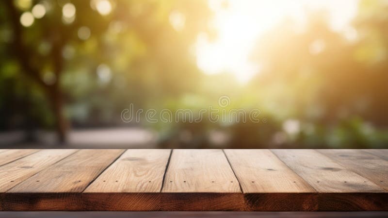 Minimalistic Clean Wooden Board Empty Table AI Generated Stock ...
