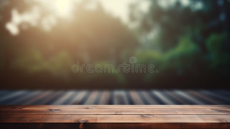Minimalistic Clean Wooden Board Empty Table AI Generated Stock ...