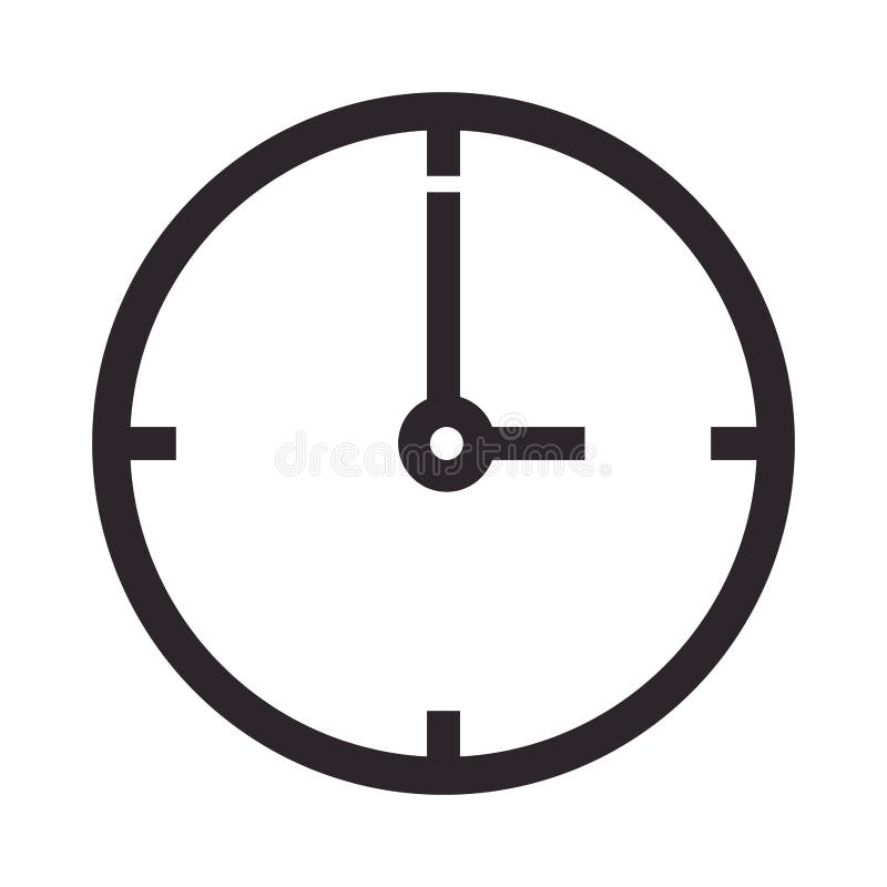 Minimalistic clock icon stock illustration. Illustration of hour - 73307205