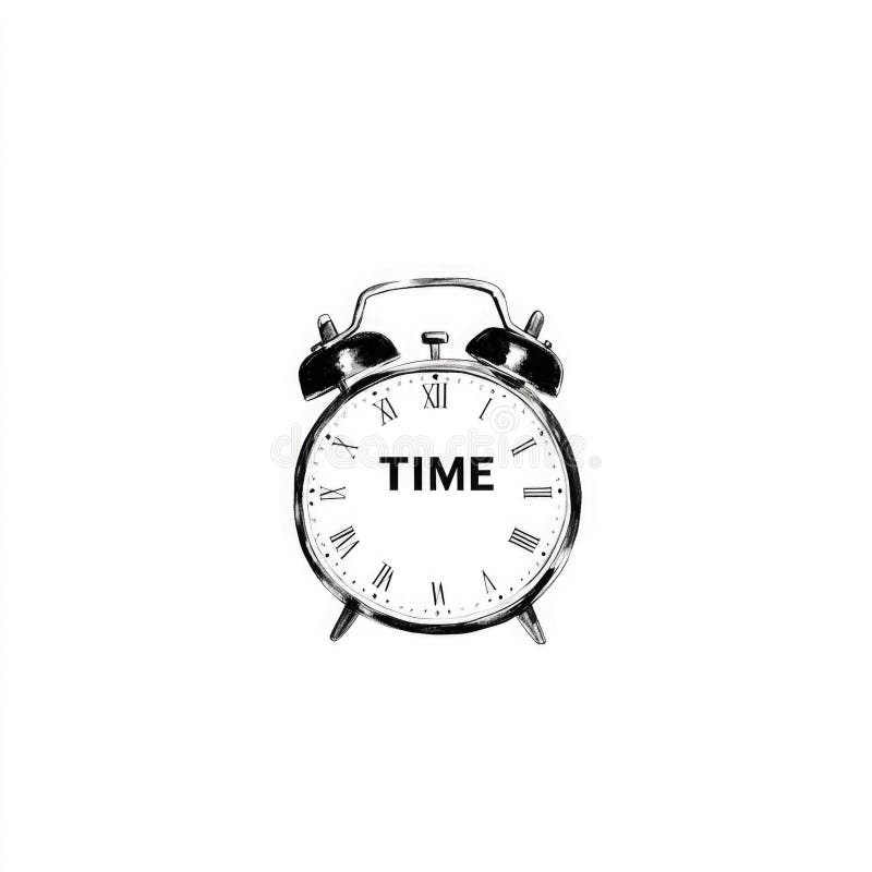 Minimalistic Clock Typography Design Stock Illustration - Illustration ...