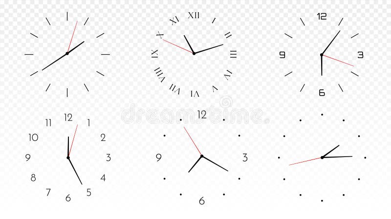 Minimalistic Clocks Stock Illustrations – 823 Minimalistic Clocks Stock ...