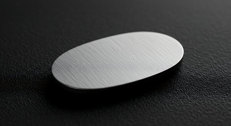 Elegant Brushed Metal Oval on Textured Black Surface, Minimalistic ...