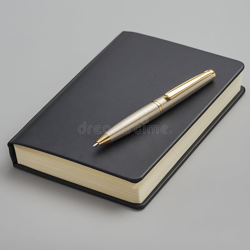 Minimalistic Closed Notebook with Horizontal Pen Alignment Stock Photo ...