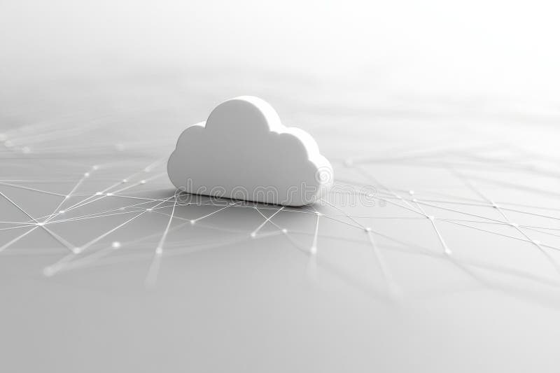 Minimalistic Cloud Icon Positioned Centrally Against a Clean Backdrop ...
