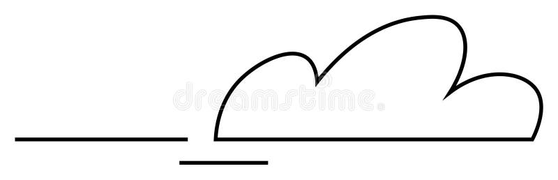 Minimalistic Cloud and Lines in a Simple Artistic Style Stock ...