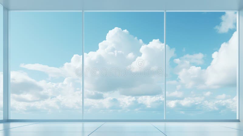 Minimalistic Cloud Reflection in the Window AI Generated Stock Image ...