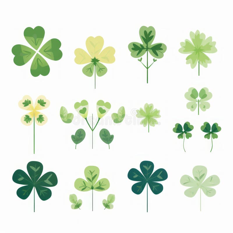 Minimalistic Clover Set: Vector Svg Animation Asset Stock Illustration ...