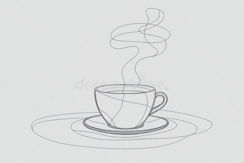 Minimalistic Coffee Cup Design with Swirling Steam for Modern Decor or ...