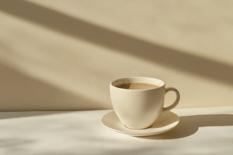 Minimalistic Coffee Cup on Table with Soft Shadows and Neutral ...