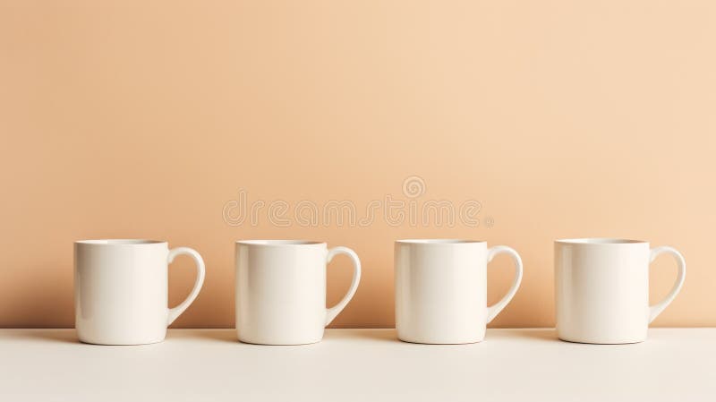 Minimalistic Coffee Cups on Clean Background AI Generated Stock ...