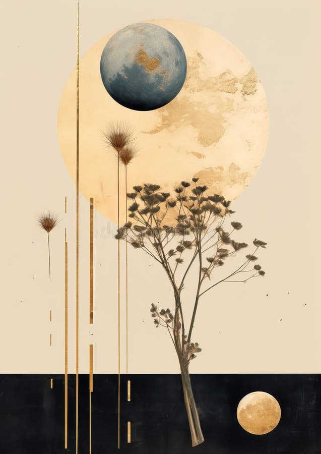 Minimalistic Collage of Harbarium, Plants, Planets and Abstract ...