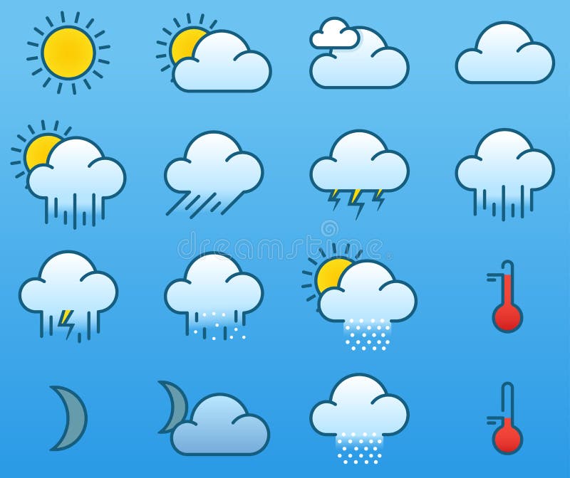Vector Weather Forecast Pictogram Set. Part 1 Stock Vector ... Vector Weather Forecast Pictogram Set. Part 1 Stock Vector ...