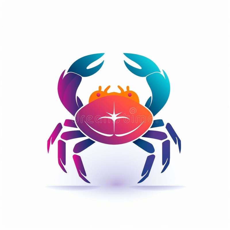 Minimalistic Colored Crab Illustration Stock Illustration ...