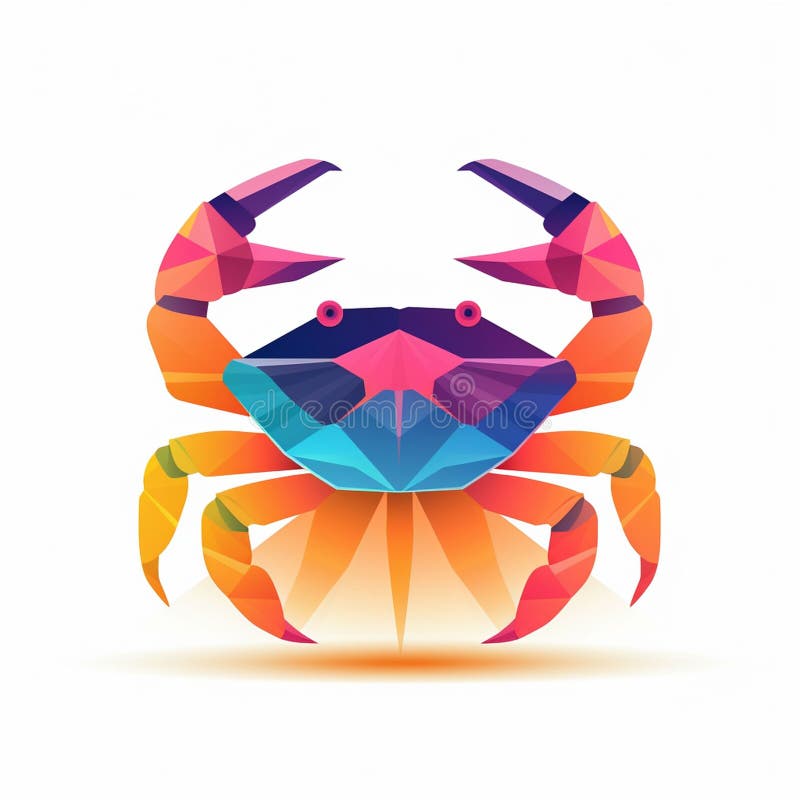 Minimalistic Colored Crab Illustration Stock Illustration ...
