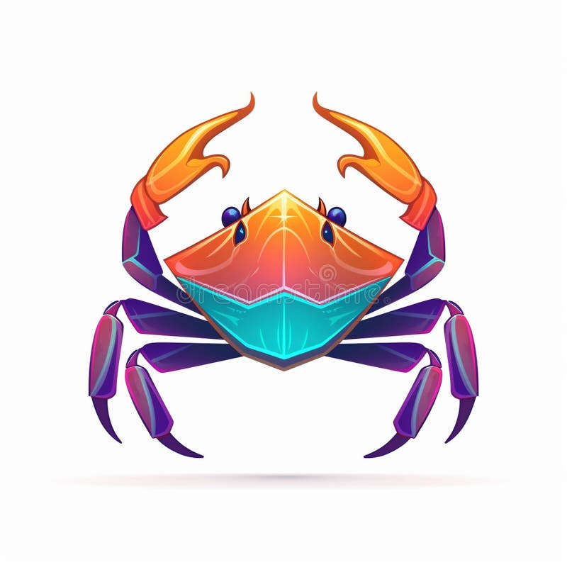 Minimalistic Colored Crab Illustration Stock Illustration ...