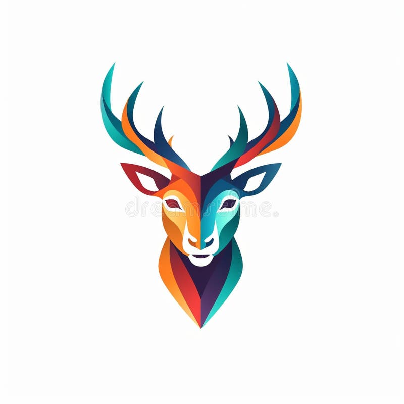 Minimalistic Colored Deer Illustration Stock Illustration ...