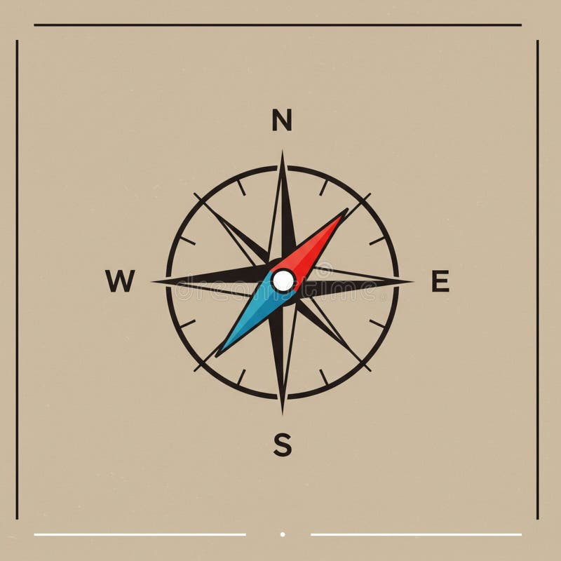 Minimalistic Compass Stock Illustrations – 607 Minimalistic Compass ...