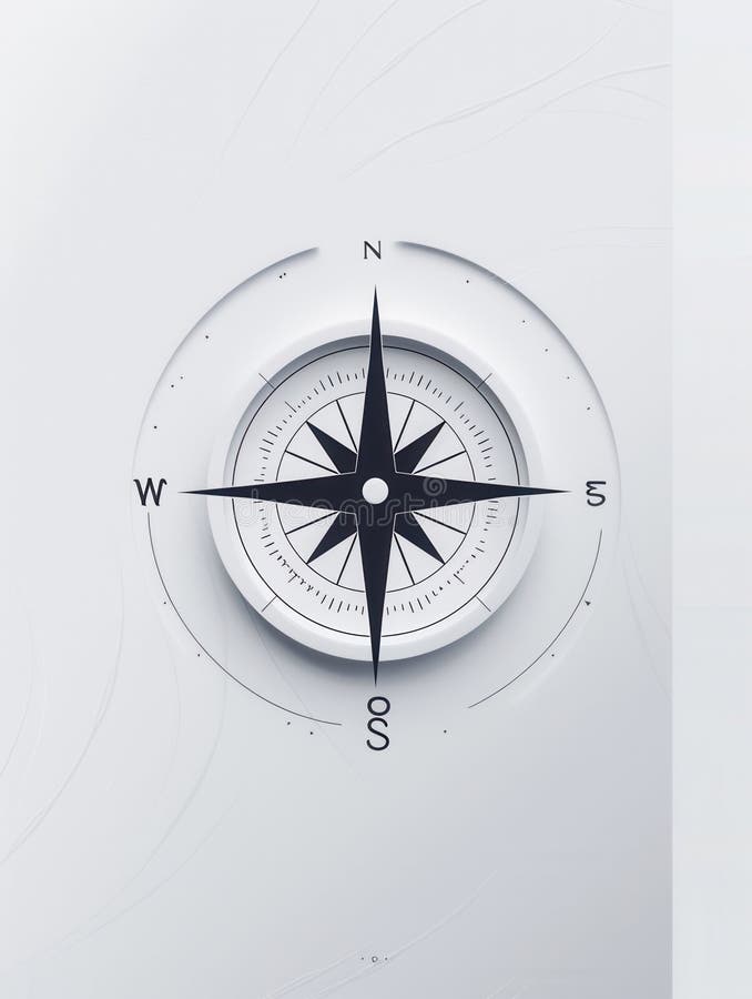 Minimalistic Compass Design Ideal for Navigation Apps, Travel Services ...