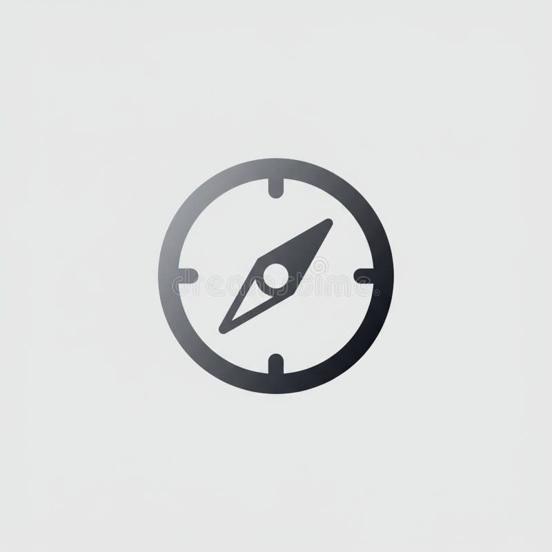 Minimalistic Compass Icon with a Circular Outline and a Stylized Needle ...