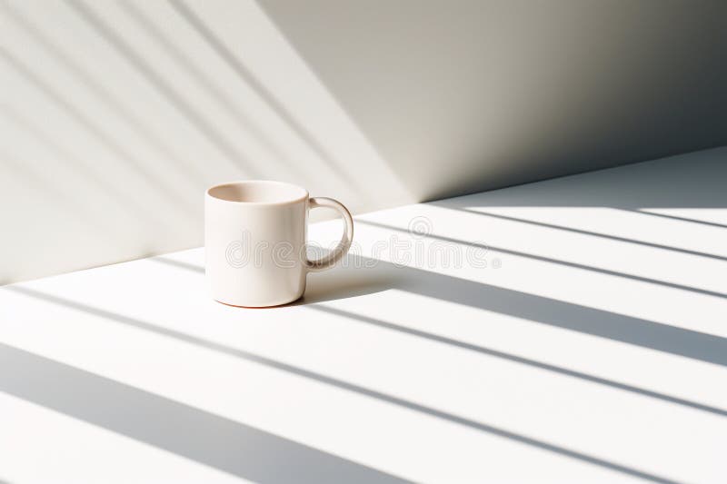Minimalistic Composition Featuring a Plain White Ceramic Mug Placed ...